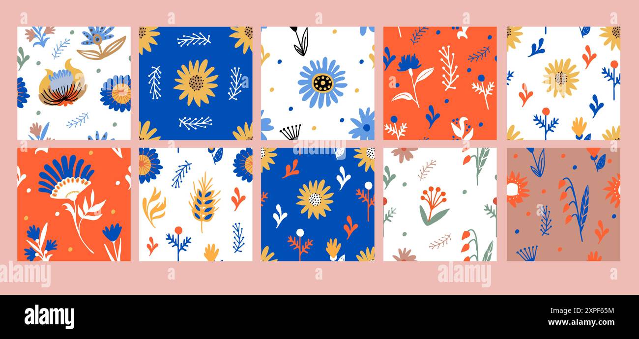 Vector Folk Slavic Pattern Set With Ukrainian Motifs Borderlines Design ...