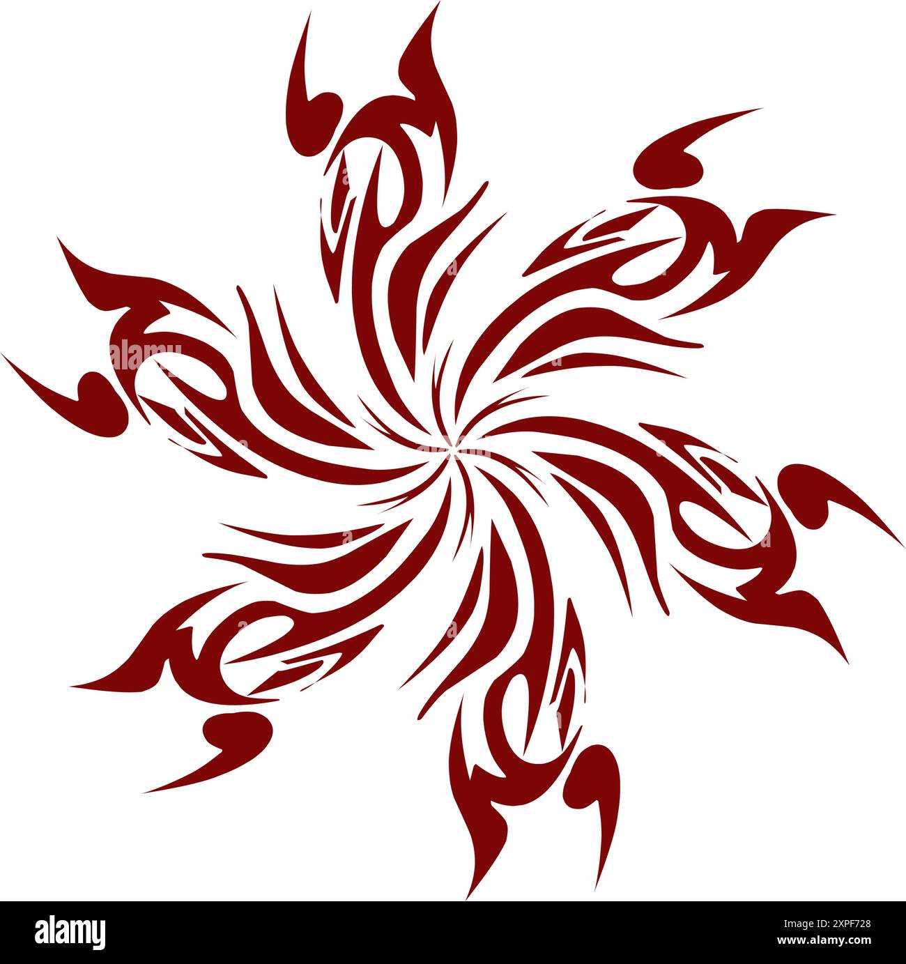 Maroon color tribal design illustration. Perfect for tattoos, stickers ...