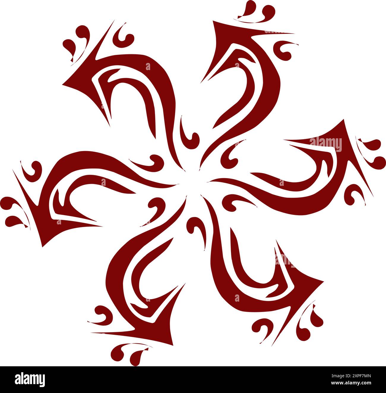 Maroon color tribal design illustration. Perfect for tattoos, stickers ...
