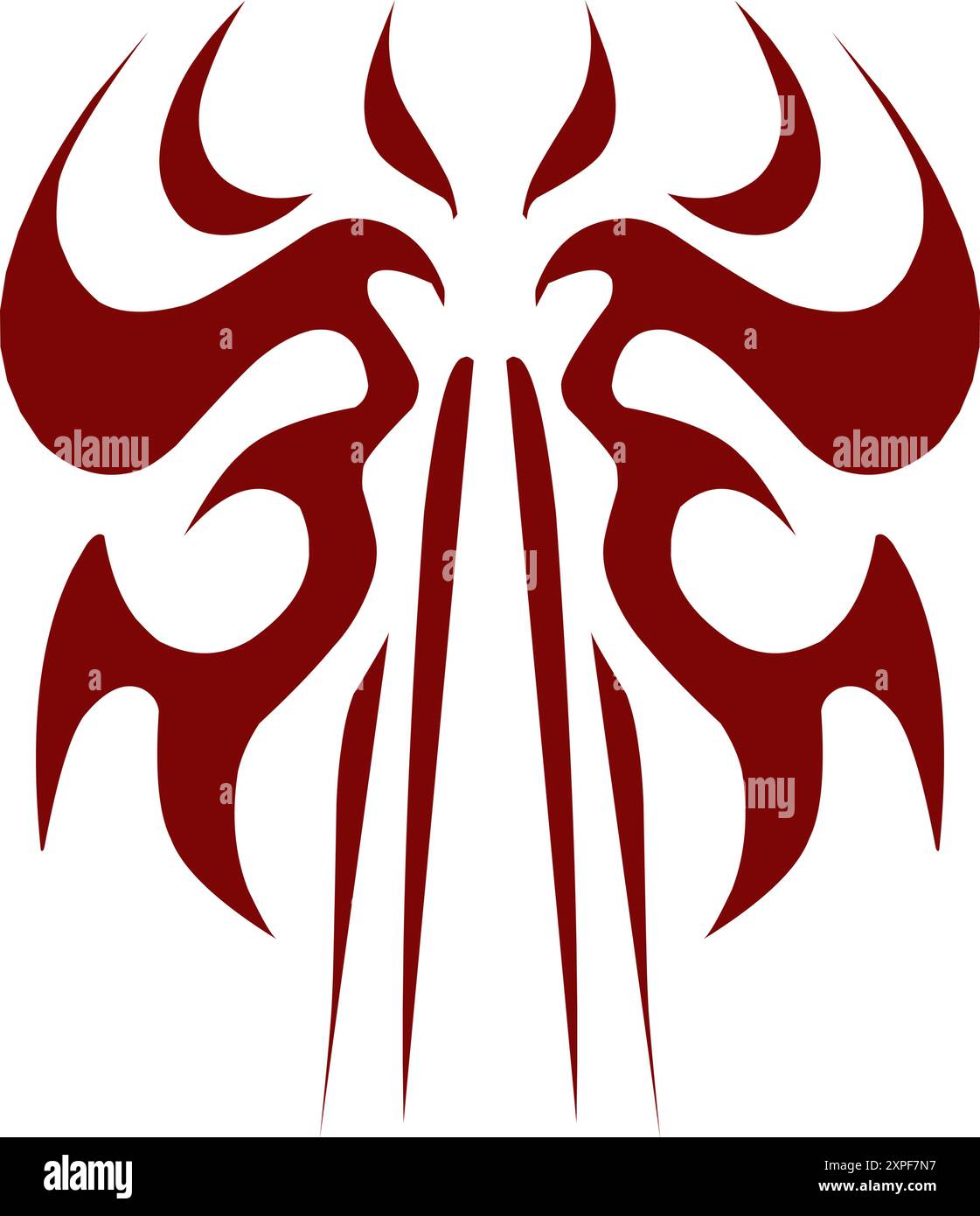 Maroon color tribal design illustration. Perfect for tattoos, stickers ...