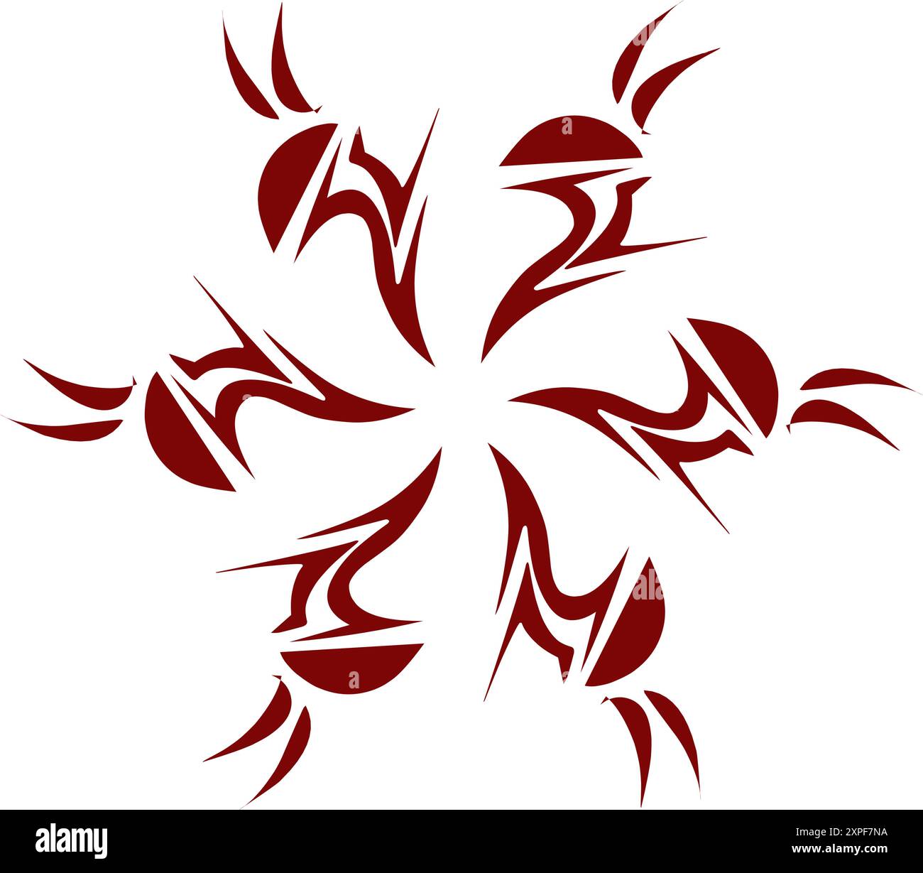 Maroon color tribal design illustration. Perfect for tattoos, stickers ...