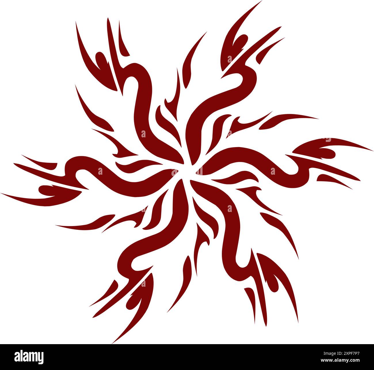 Maroon color tribal design illustration. Perfect for tattoos, stickers ...