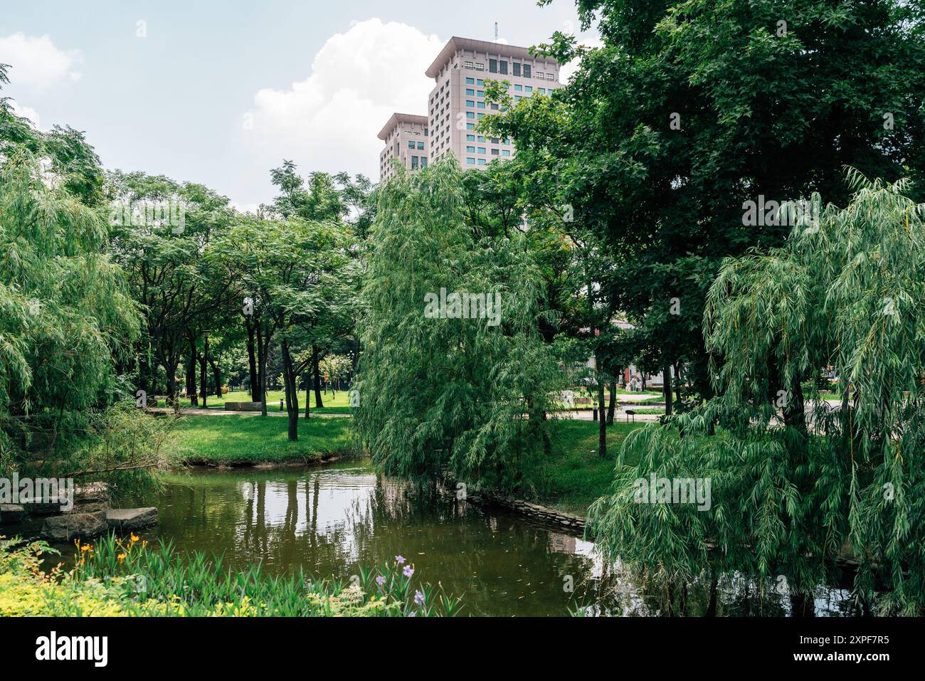 Banqiao district Xinban Metropolitan Park in New Taipei City, Taiwan ...