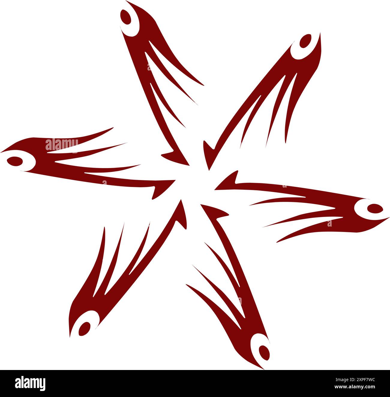 Maroon color tribal design illustration. Perfect for tattoos, stickers ...