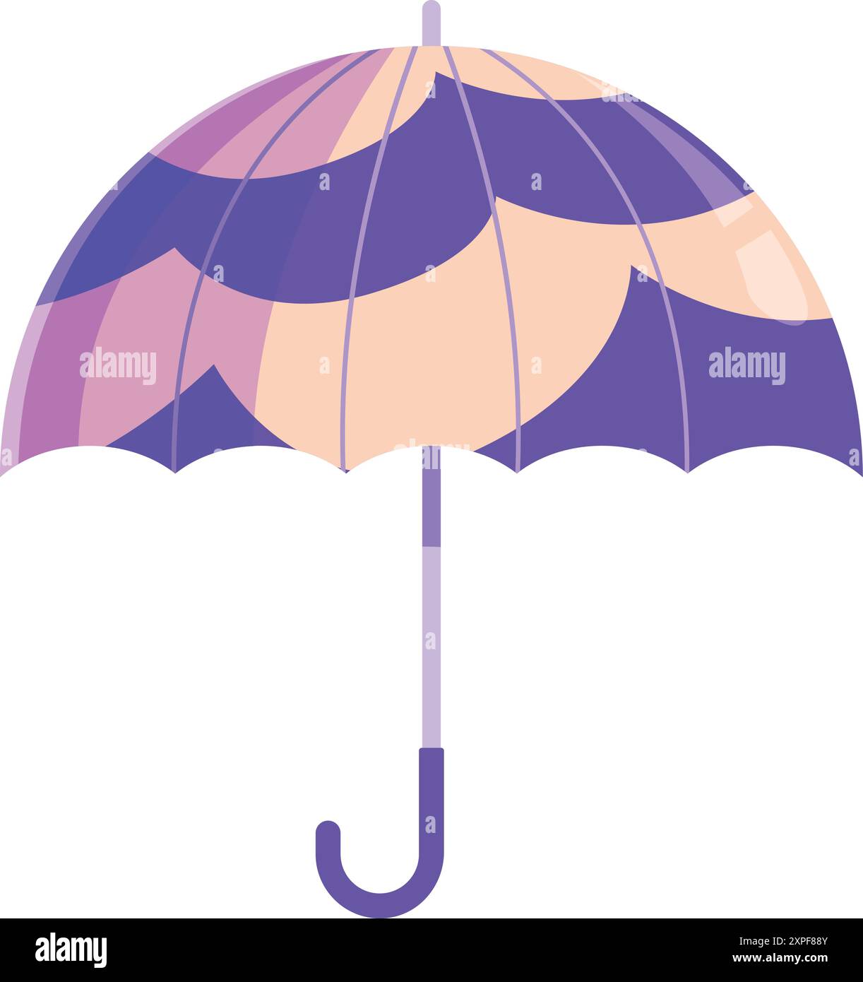 Open umbrella with a colorful pattern, providing shelter from a ...