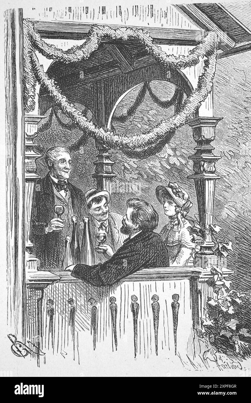 Bayerische Landesausstellung in Nürnberg 1896, die Veranda der Pfälzer ...