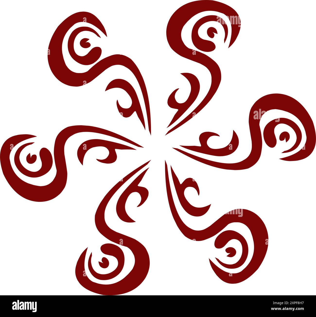 Maroon color tribal design illustration. Perfect for tattoos, stickers ...