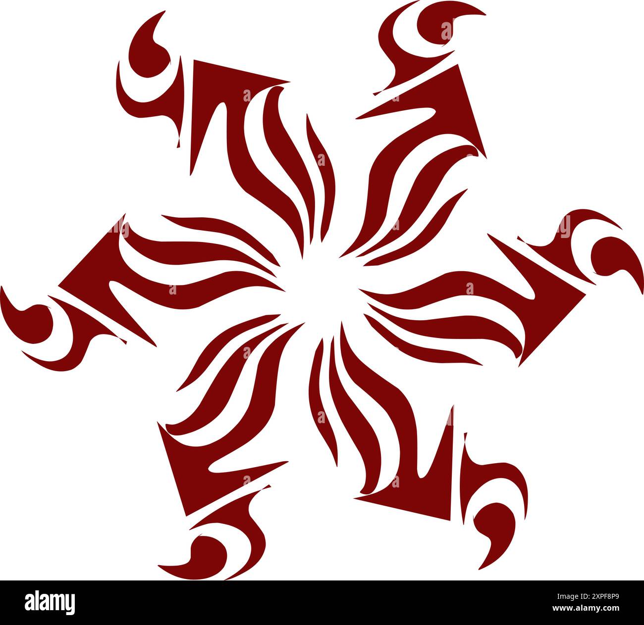 Maroon color tribal design illustration. Perfect for tattoos, stickers ...
