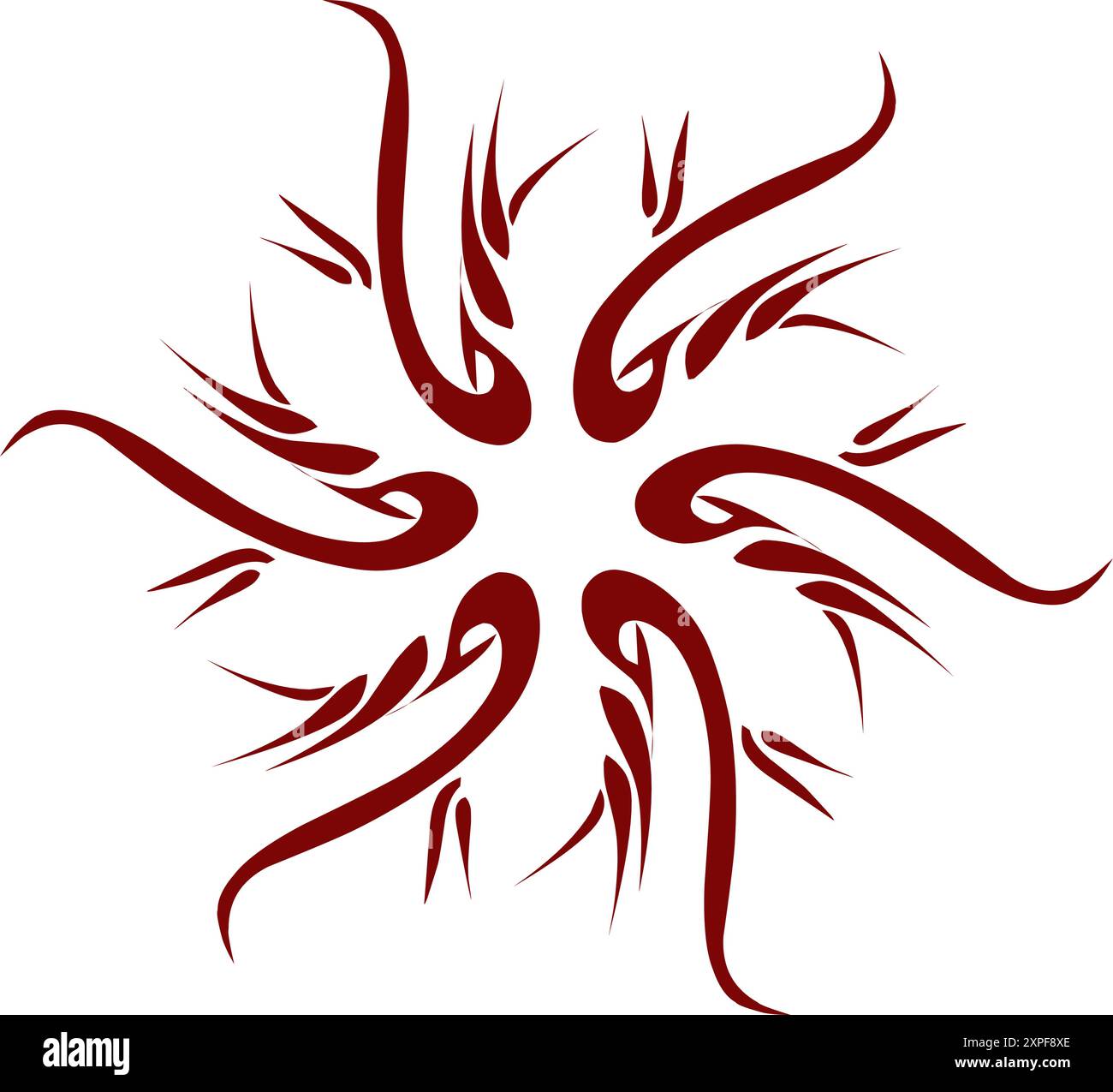 Maroon color tribal design illustration. Perfect for tattoos, stickers ...