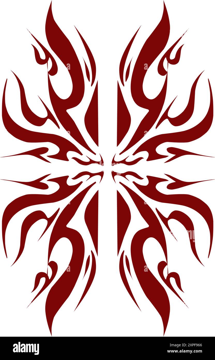 Maroon color tribal design illustration. Perfect for tattoos, stickers ...
