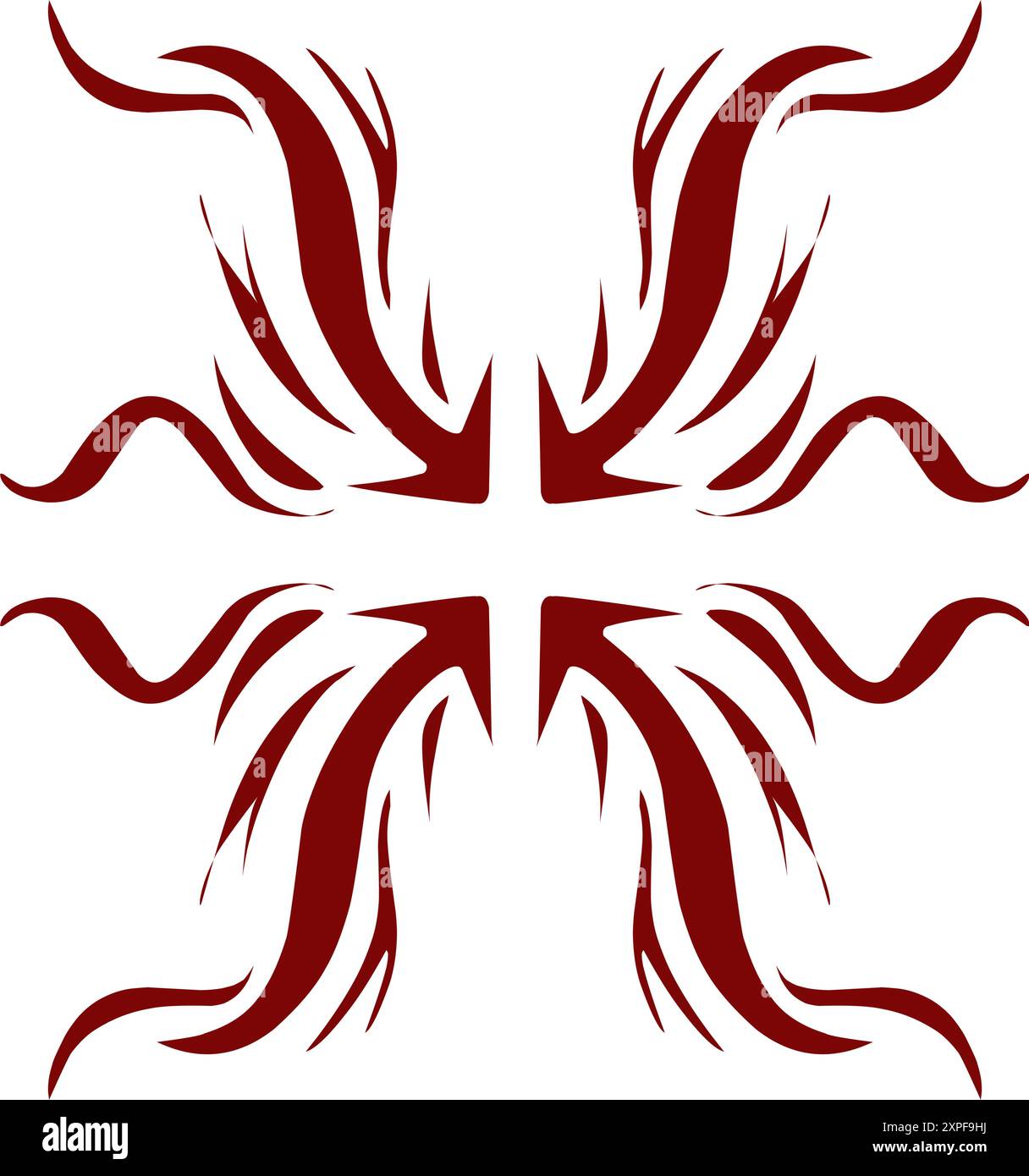 Maroon color tribal design illustration. Perfect for tattoos, stickers ...
