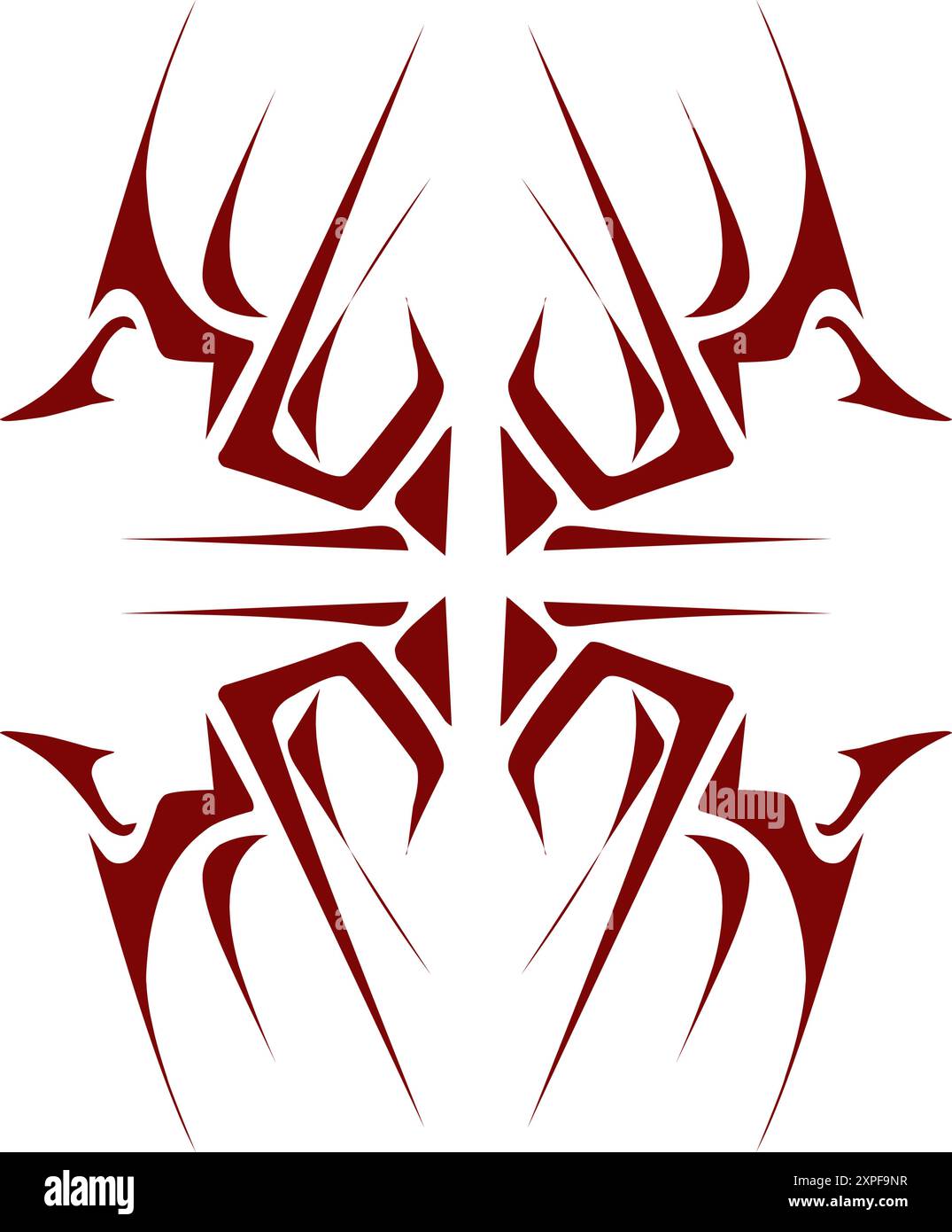 Maroon color tribal design illustration. Perfect for tattoos, stickers ...