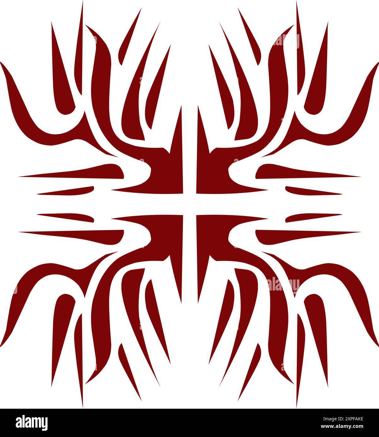 Maroon color tribal design illustration. Perfect for tattoos, stickers ...