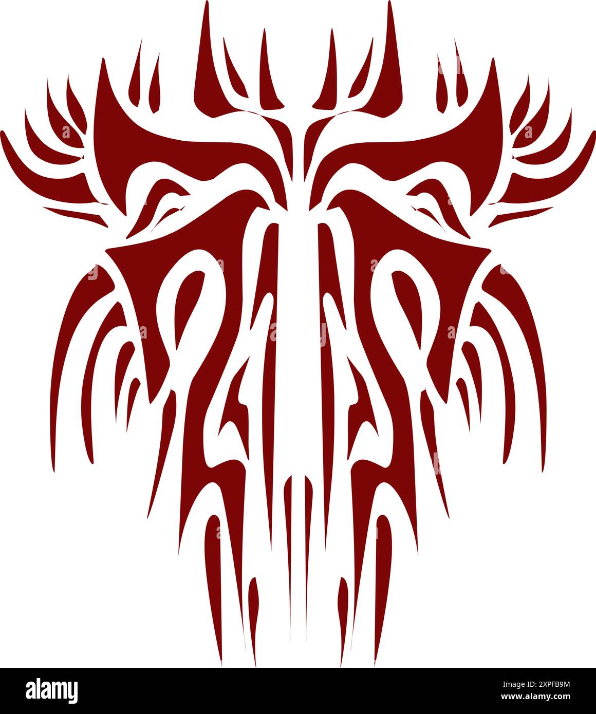 Maroon color tribal design illustration. Perfect for tattoos, stickers ...