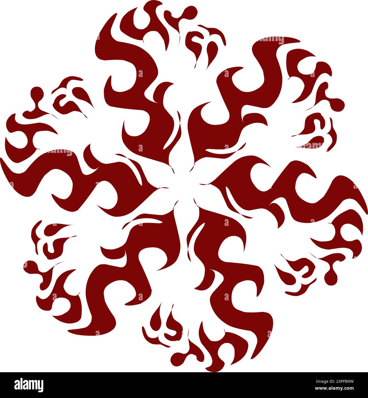 Maroon color tribal design illustration. Perfect for tattoos, stickers ...