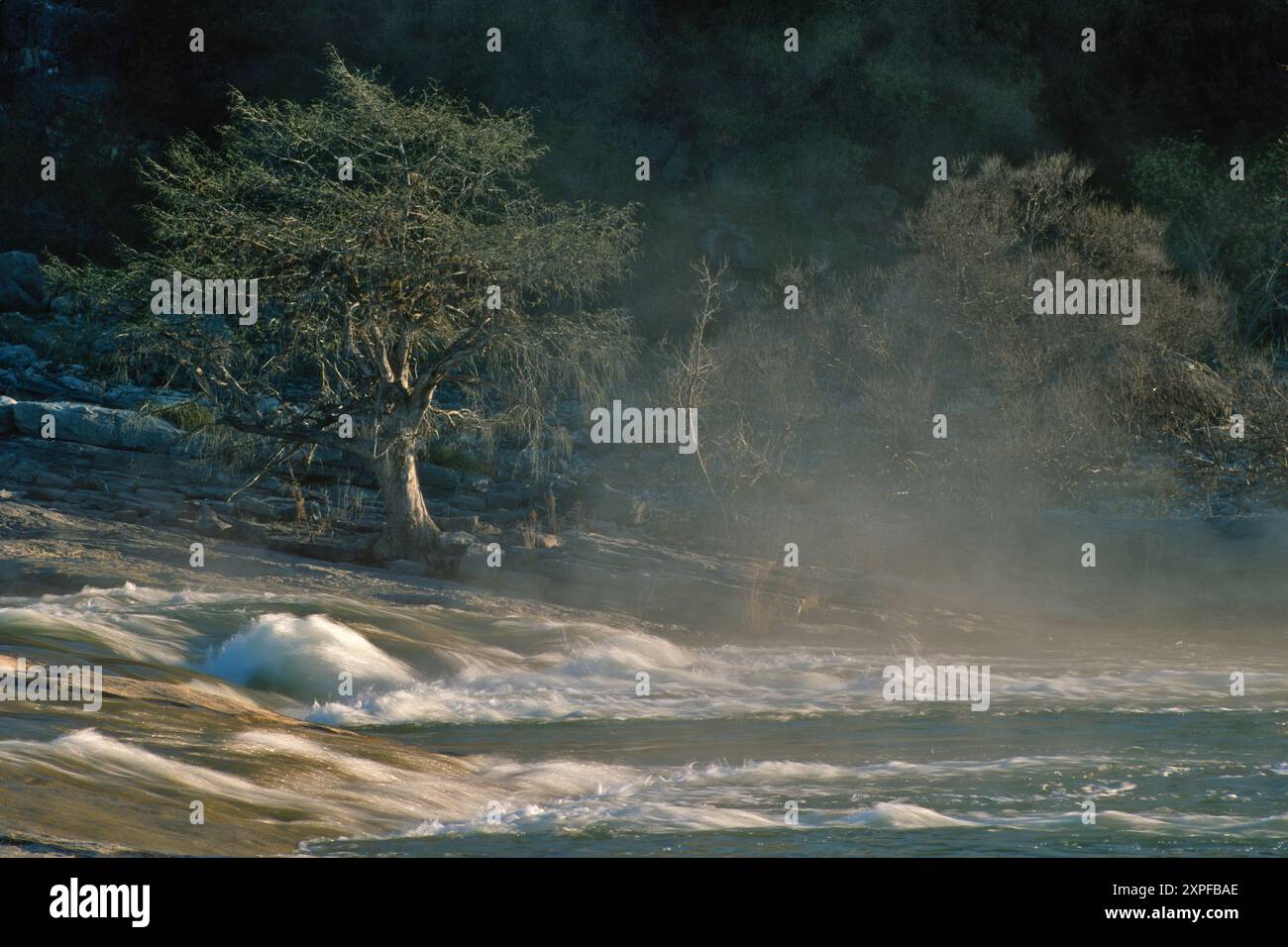 Rapids at channel of Pedernales River, Pedernales Falls State Park ...