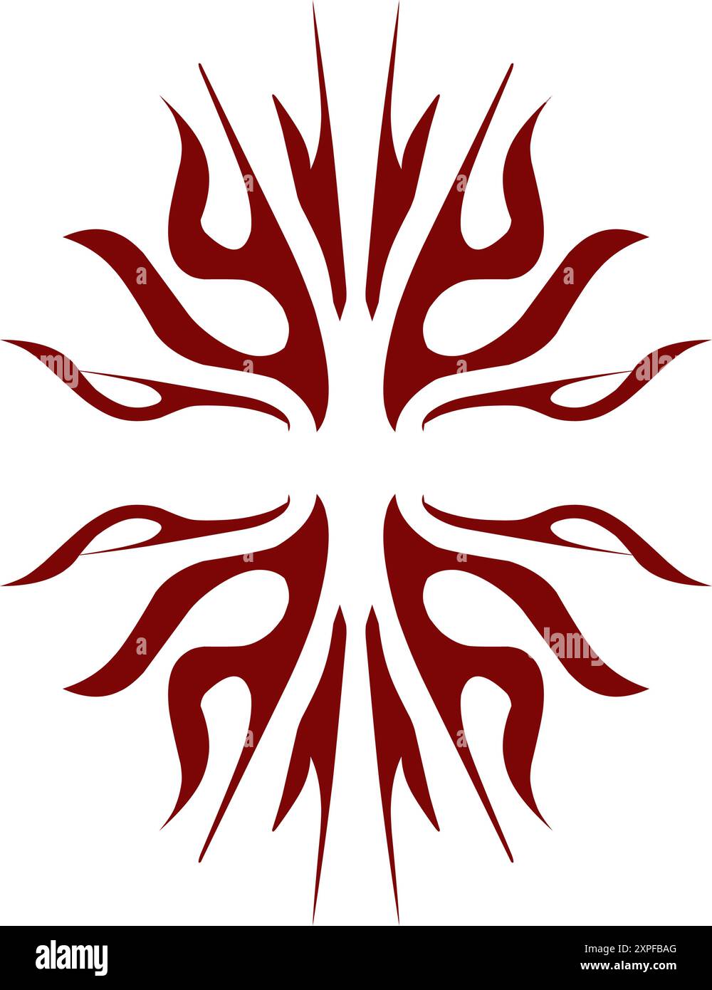 Maroon color tribal design illustration. Perfect for tattoos, stickers ...