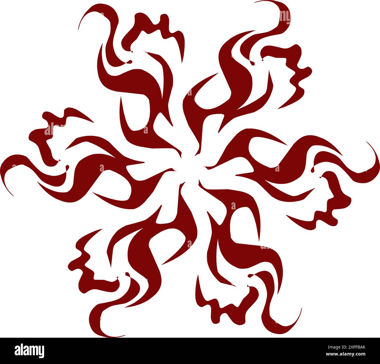 Maroon color tribal design illustration. Perfect for tattoos, stickers ...