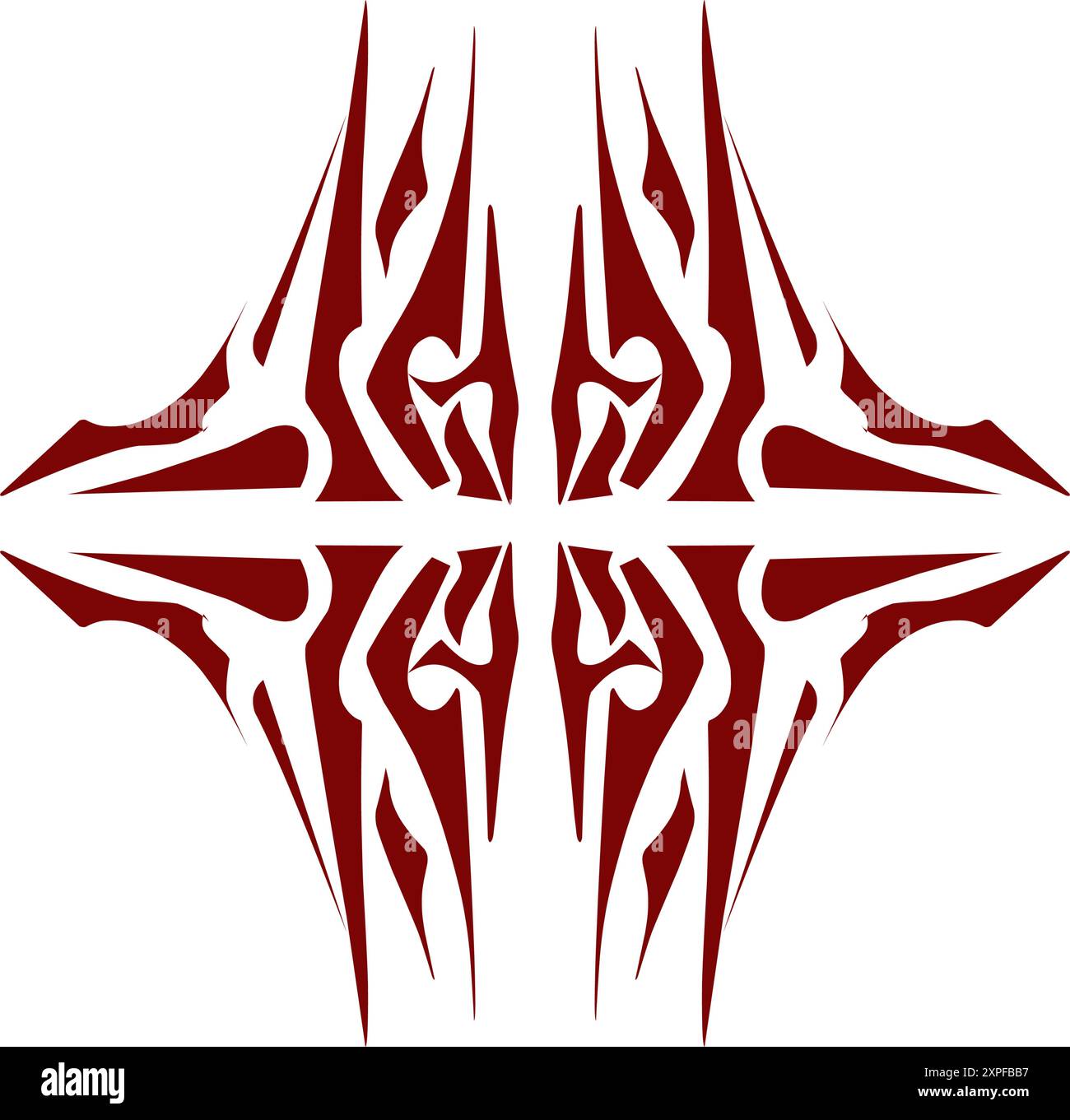 Maroon color tribal design illustration. Perfect for tattoos, stickers ...