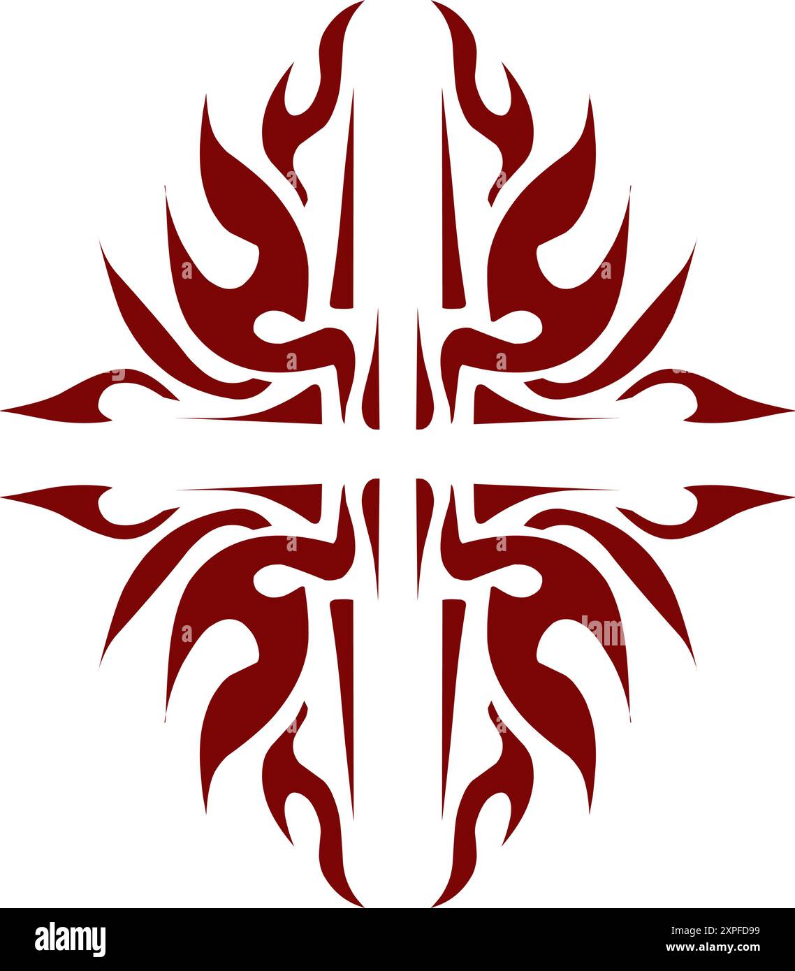 Maroon color tribal design illustration. Perfect for tattoos, stickers ...