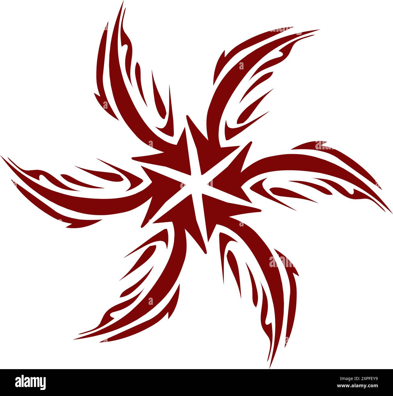 Maroon color tribal design illustration. Perfect for tattoos, stickers ...