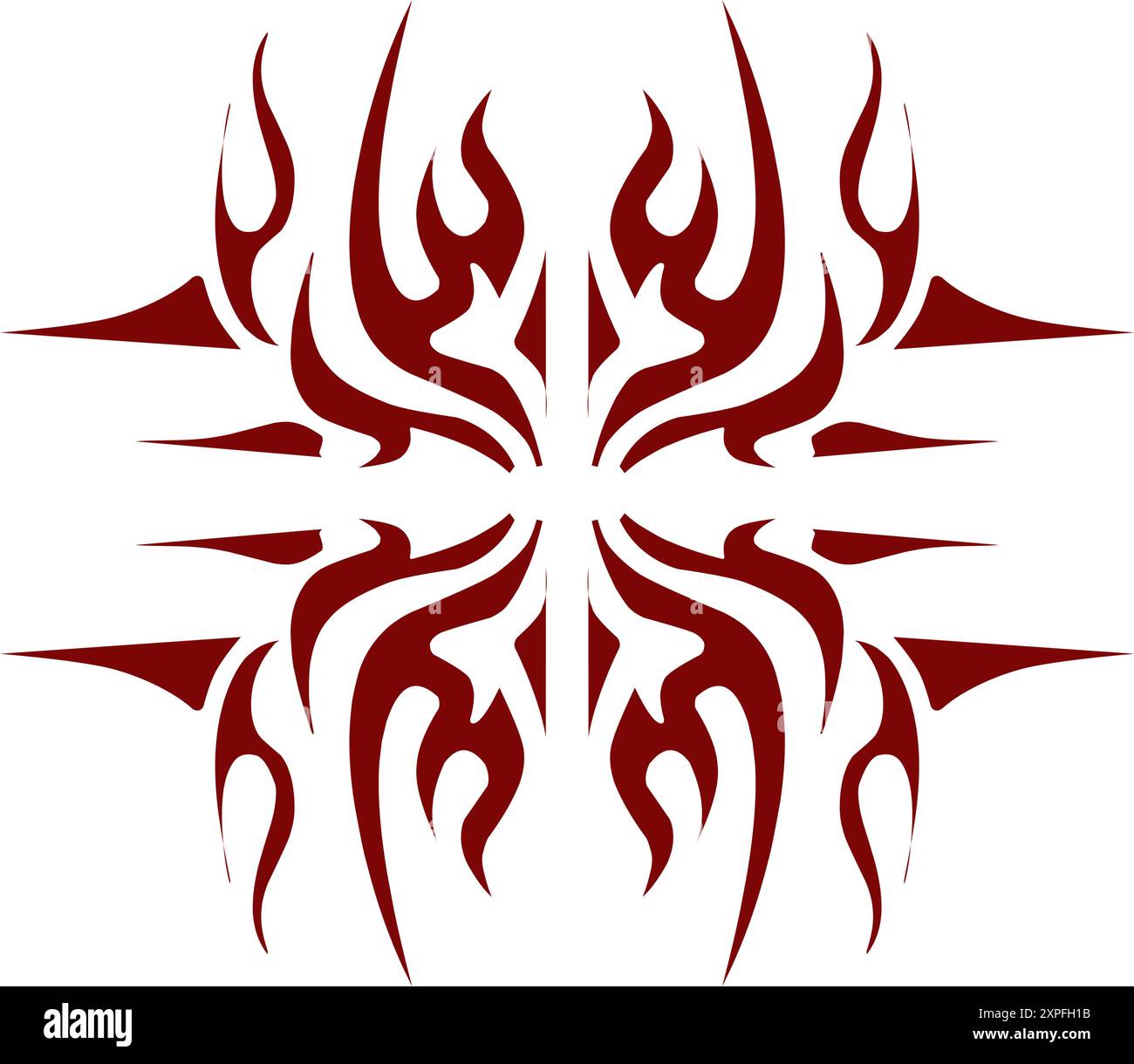 Maroon color tribal design illustration. Perfect for tattoos, stickers ...