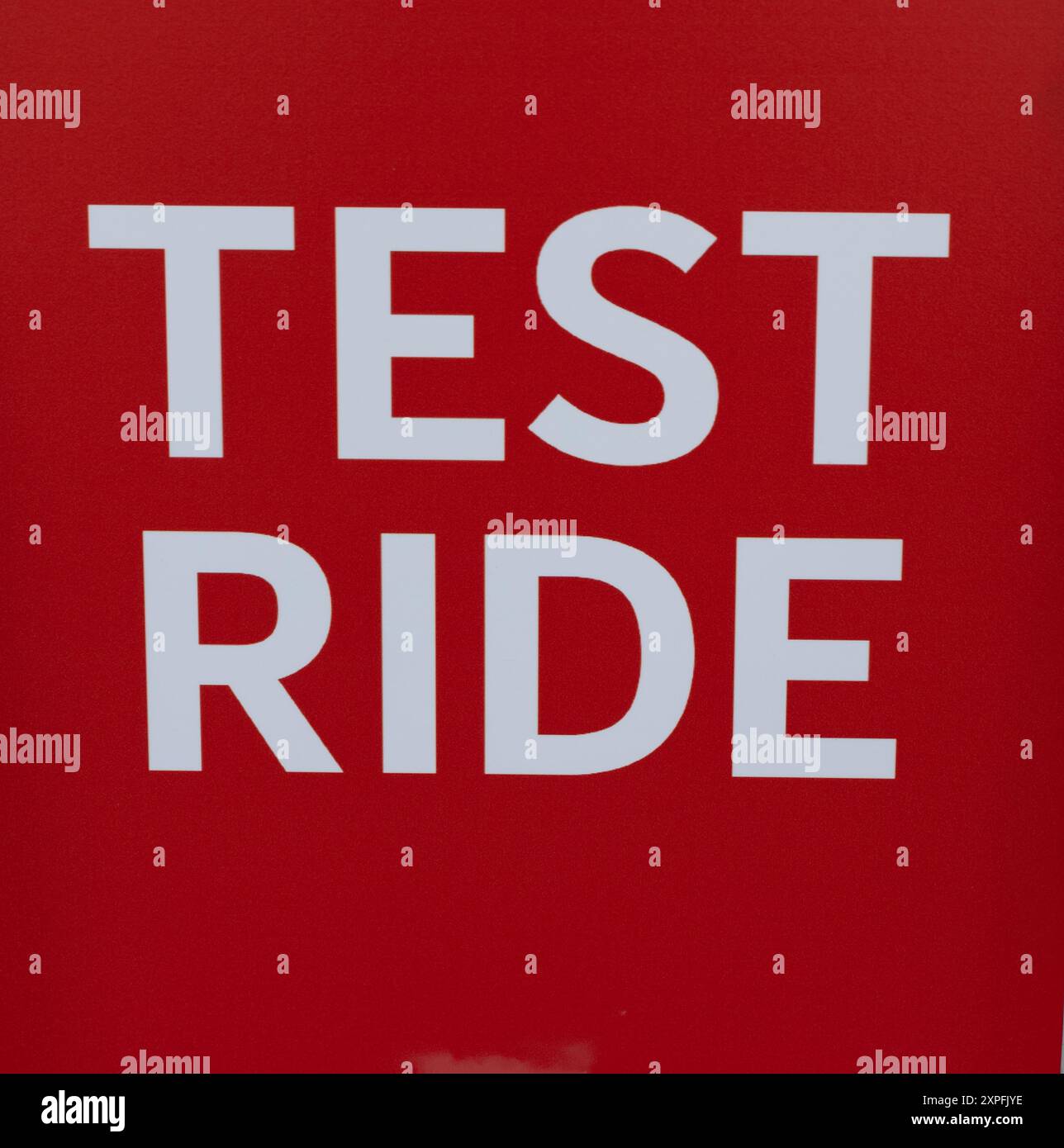 Test ride or test drive sign on red background. Riving school. New ...