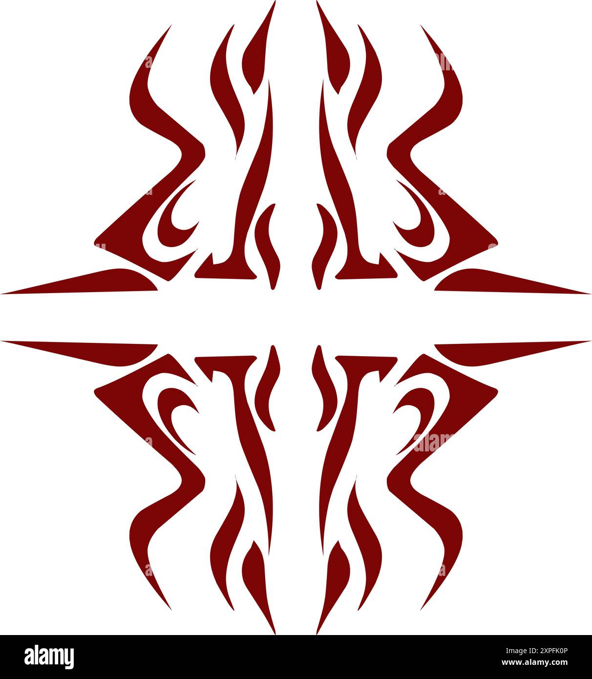 Maroon color tribal design illustration. Perfect for tattoos, stickers ...