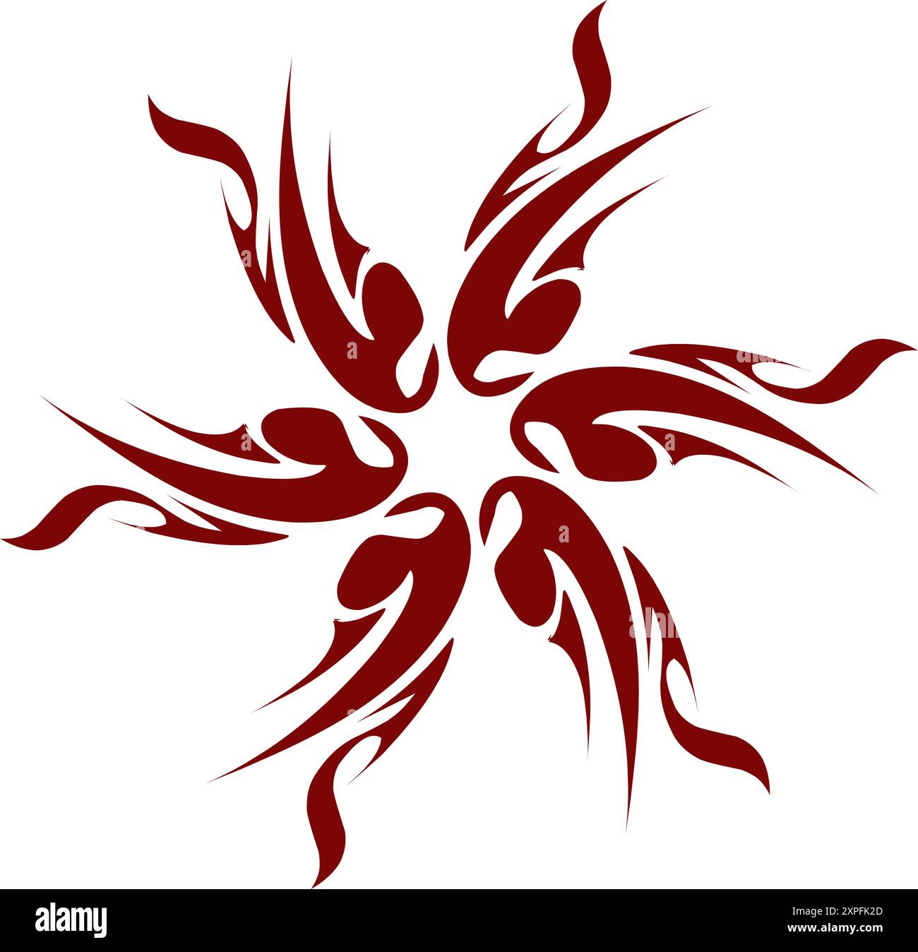 Maroon color tribal design illustration. Perfect for tattoos, stickers ...