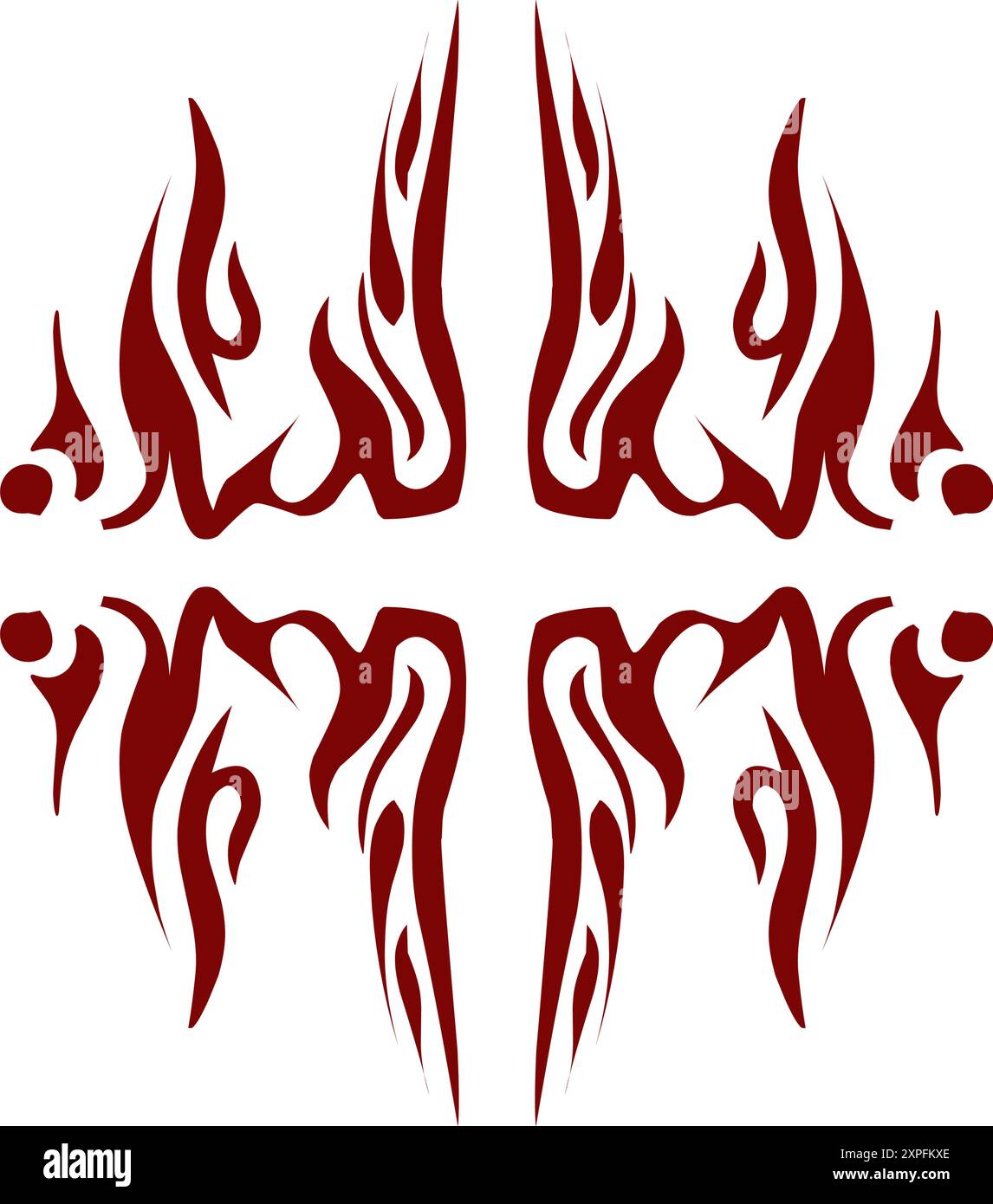 Maroon color tribal design illustration. Perfect for tattoos, stickers ...