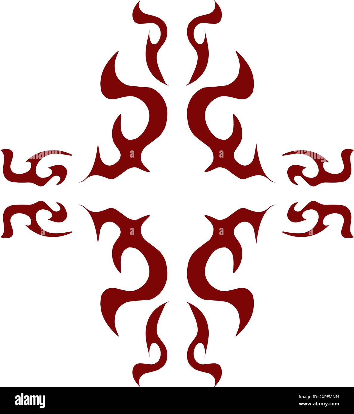 Maroon color tribal design illustration. Perfect for tattoos, stickers ...