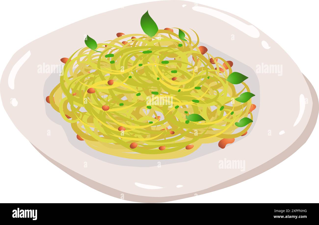 Illustration of delicious fried noodles. Perfect for food themed icons ...