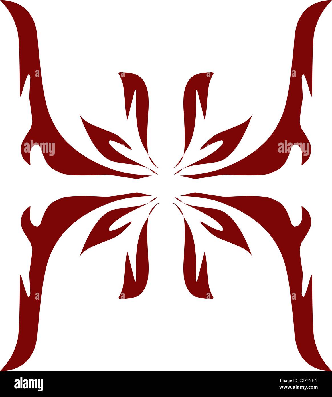 Maroon color tribal design illustration. Perfect for tattoos, stickers ...