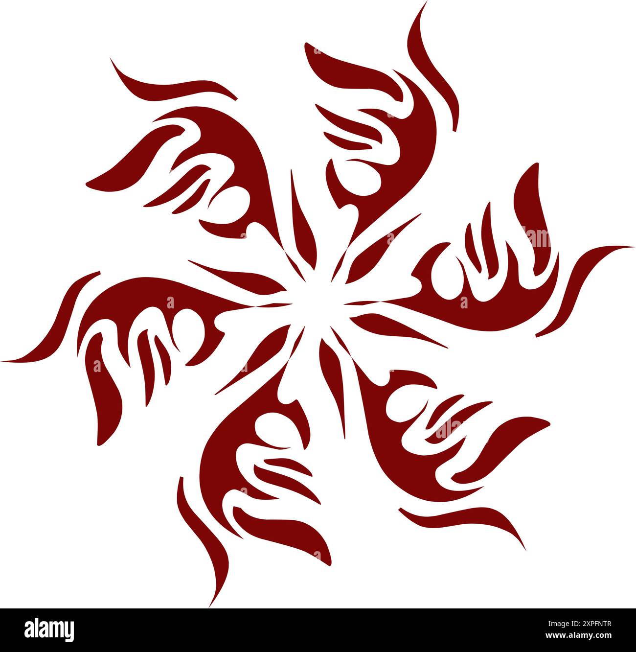 Maroon color tribal design illustration. Perfect for tattoos, stickers ...