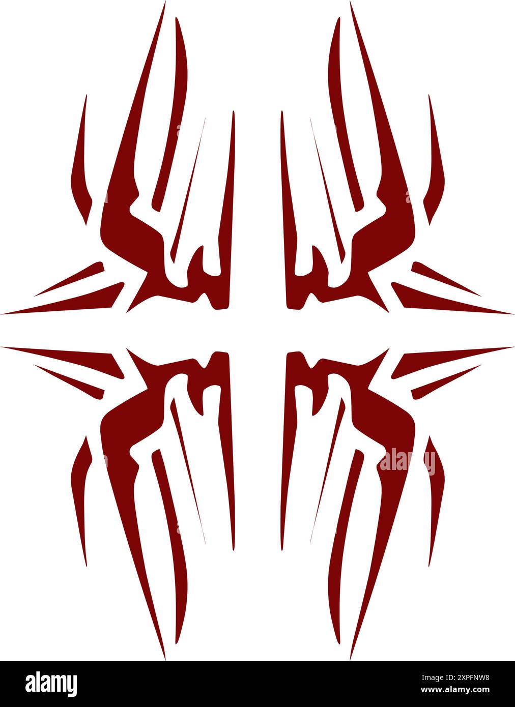 Maroon color tribal design illustration. Perfect for tattoos, stickers ...