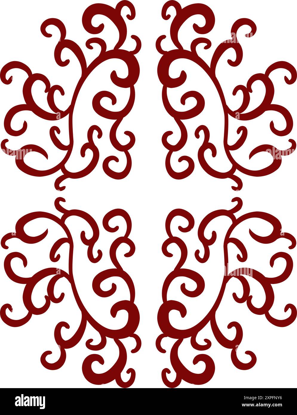 Maroon color tribal design illustration. Perfect for tattoos, stickers ...