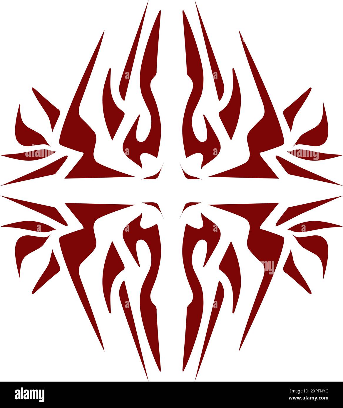 Maroon color tribal design illustration. Perfect for tattoos, stickers ...