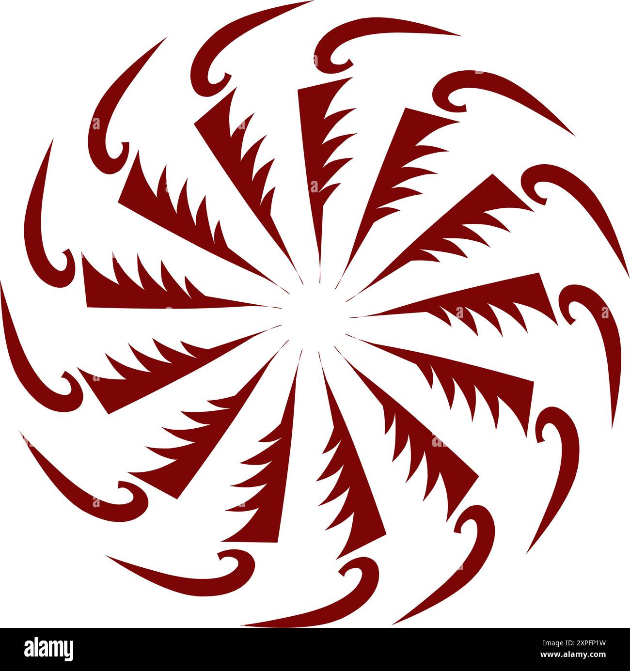 Maroon color tribal design illustration. Perfect for tattoos, stickers ...