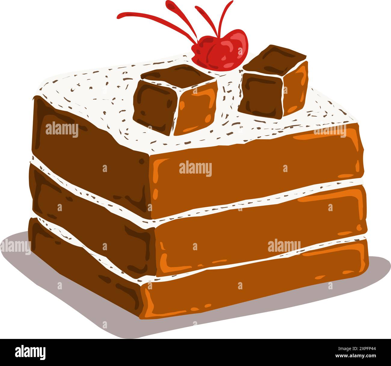 Illustration of a piece of chocolate cake. Perfect for food themed ...