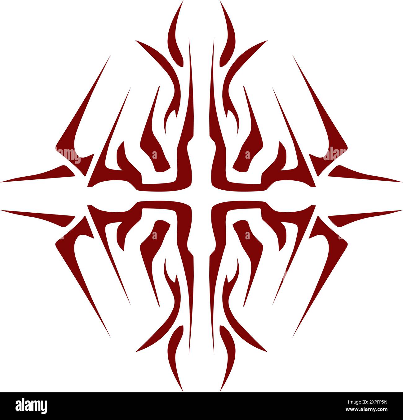 Maroon color tribal design illustration. Perfect for tattoos, stickers ...