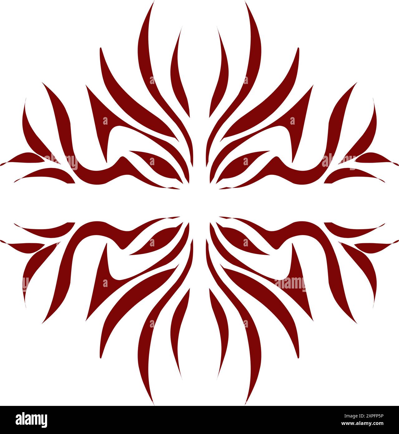 Maroon color tribal design illustration. Perfect for tattoos, stickers ...