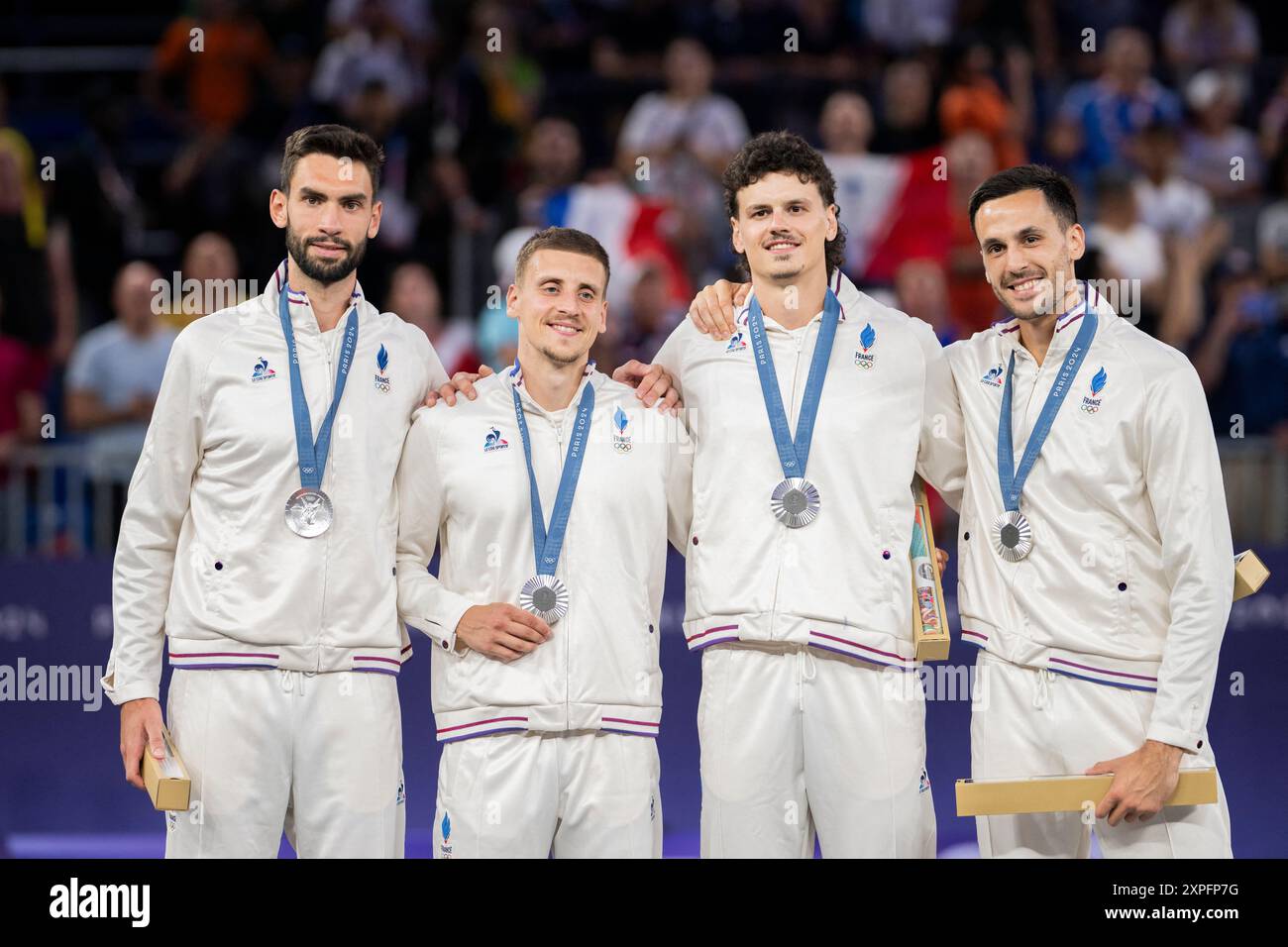 Paris, France. 05th Aug, 2024. Silver medallists France lucas ...