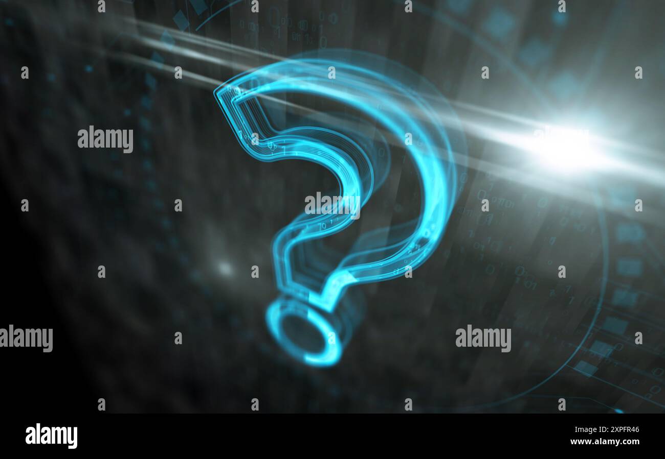Question mark help and quiz symbol digital concept. Network, cyber ...
