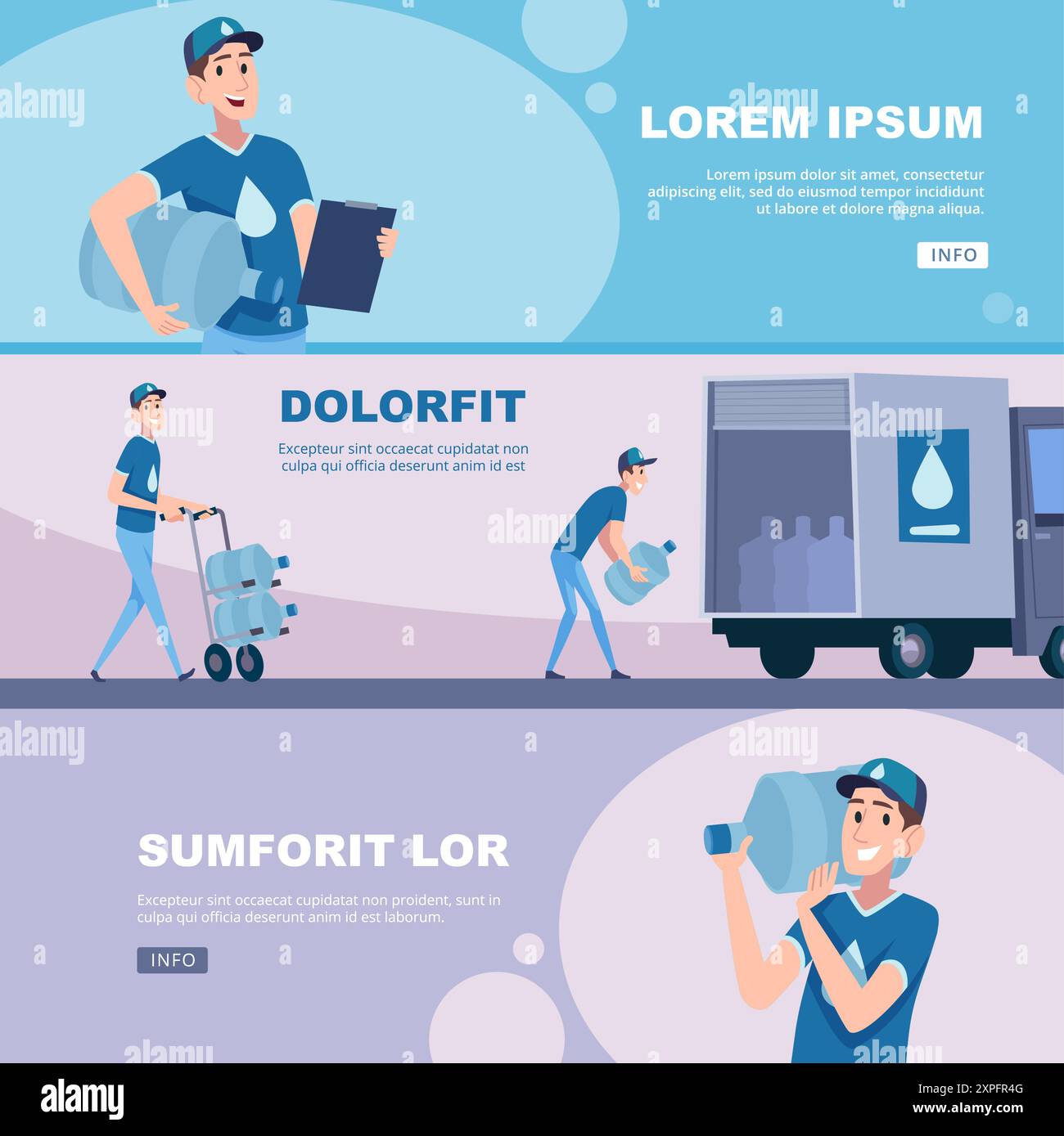 water delivery. service characters delivers water Stock Vector Image ...