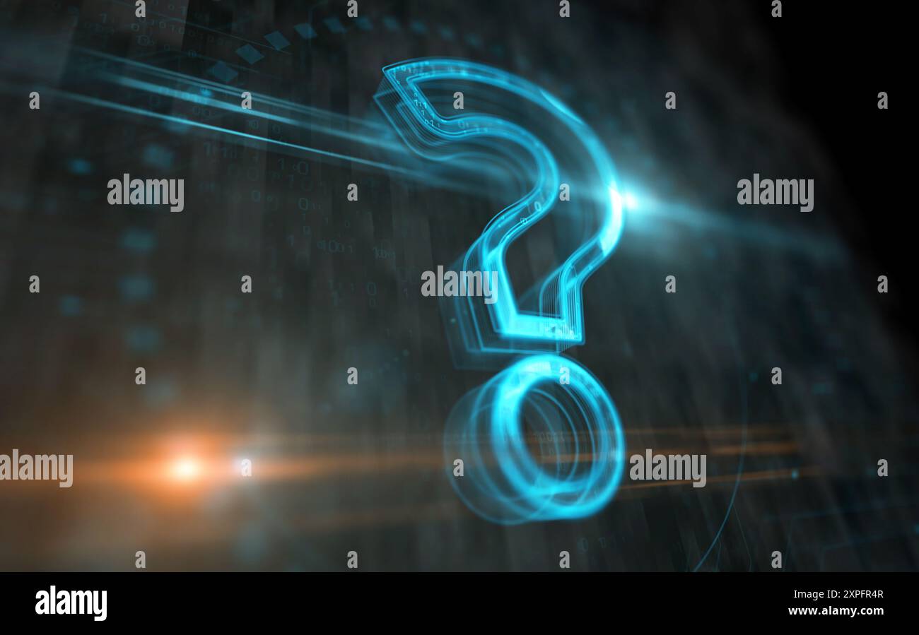 Question mark help and quiz symbol digital concept. Network, cyber ...
