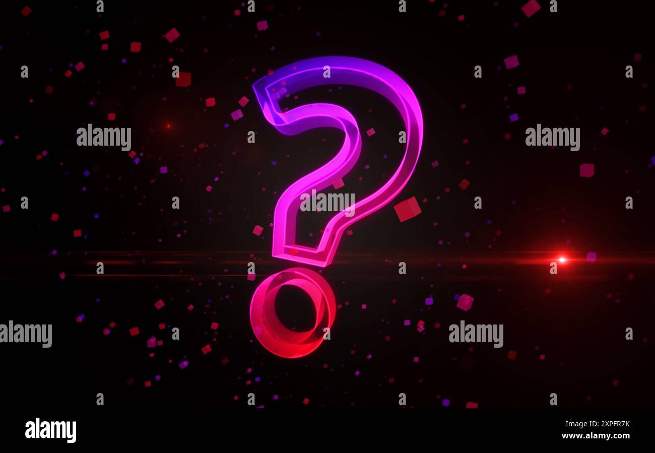 Question mark help and quiz symbol digital abstract concept holographic ...