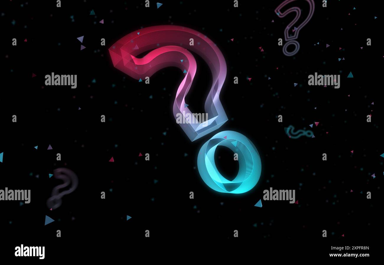 Question mark help and quiz symbol digital abstract concept holographic ...