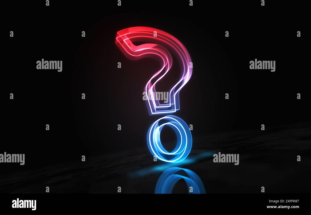 Question mark help and quiz symbol digital abstract concept holographic ...
