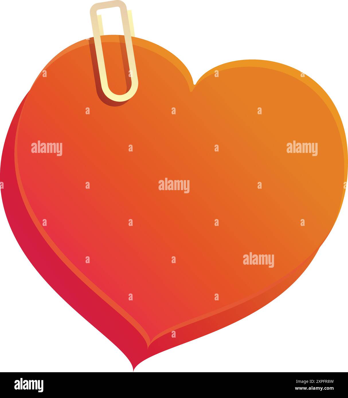 Gradient heart shape is being held by a paperclip Stock Vector Image ...