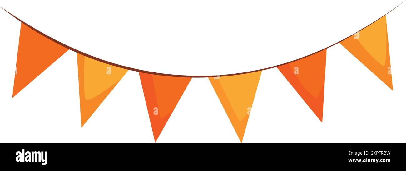 String of colorful flags is hanging on a rope hi-res stock photography ...